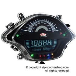 SIP SPEEDO VESPA GTS 300 14> GTS125 14-16 BLACK/WHITE/BLACK - PM Tuning