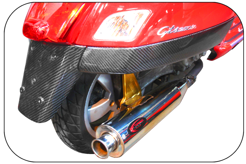 Carbon Fibre Rear Mud Fender - Vespa GTS/GTV - PM Tuning
