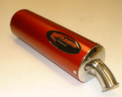 PM Tuning Anodised Red Muffler Curved Tailpipe - PM Tuning