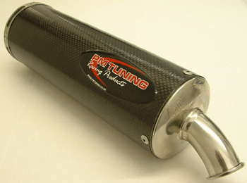 PM Tuning Carbon Fibre Muffler Curved Tailpipe - PM Tuning
