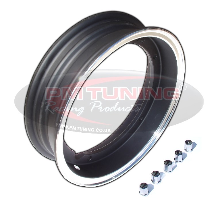 SIP TUBELESS RIM BLACK/POLISHED – VESPA PX,PE, RALLY 3.50X10 - PM Tuning